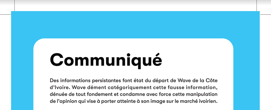 Communiqué Wave - Abidjan.net Communiqué