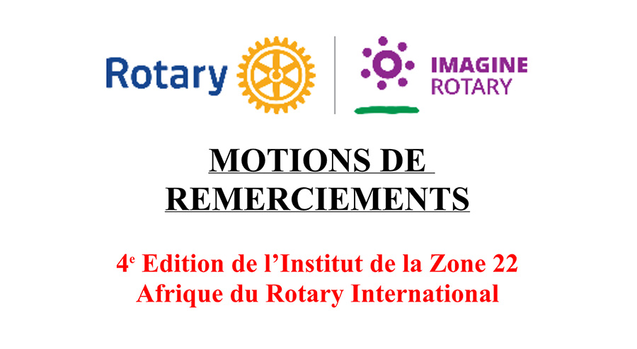 Motions de Remerciements de La 4e Edition de l’Institut de la Zone 22 ...