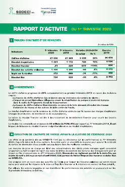Rapport d'activité du 1er trimestre 2020 – SODECI - Abidjan.net Documents