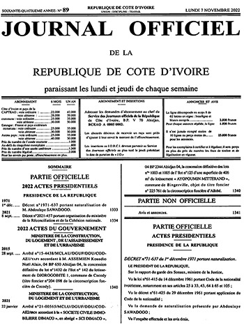 Journal Officiel - Abidjan.net