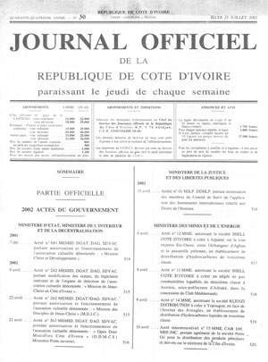 Journal Officiel - Abidjan.net