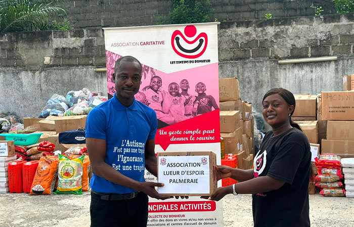 Côte d’Ivoire : l’association caritative Les ZINZINS du BONHEUR fait des dons à des associations ...