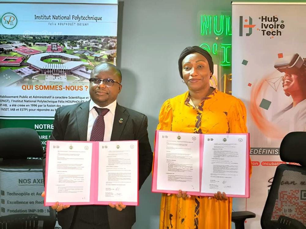 Développement de l'écosystème entrepreneurial : l'INP-HB et Hub Ivoire Tech formalisent leur ...