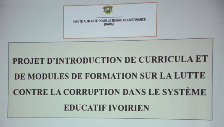 Introduction de modules de formation sur la lutte contre la corruption ...