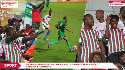 Temps forts du match nul (2-2) entre L’Africa sport d’Abidjan et Zoman ...