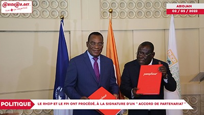 Politique / Le RHDP et le FPI ont procédé, à la signature d'un '' accord de partenariat ...